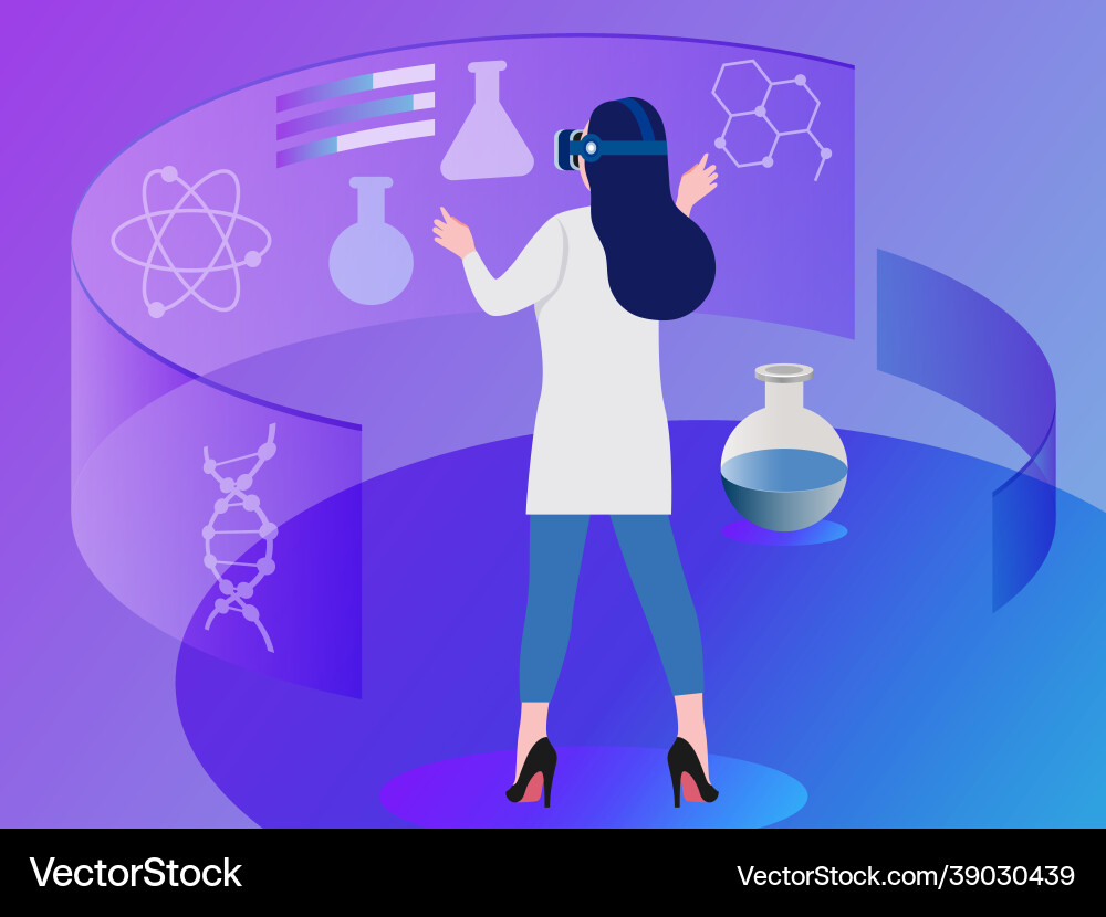 Virtual chemical experiment Royalty Free Vector Image