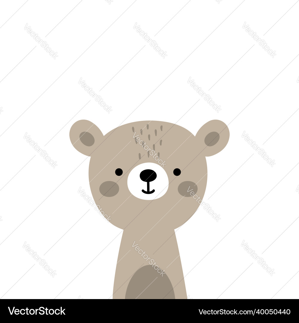 A cute grey bear Royalty Free Vector Image - VectorStock