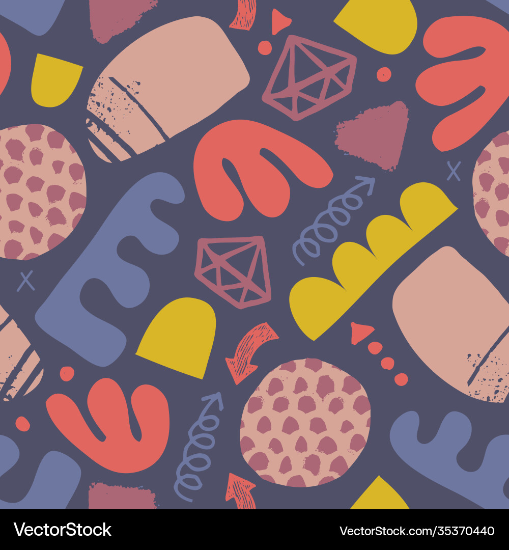 Creative doodle art seamless pattern Royalty Free Vector