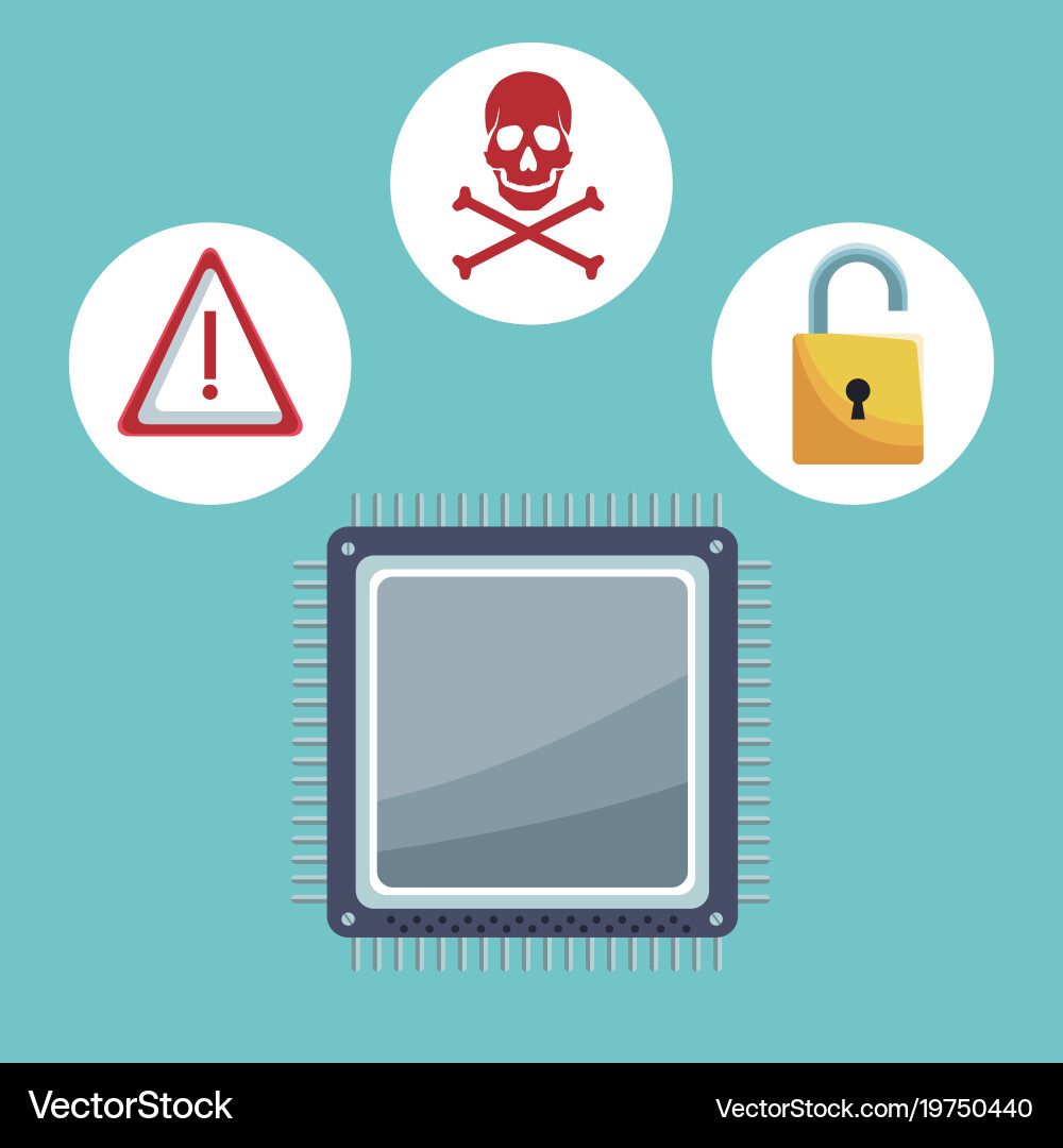 Cyber Security Icons Lizenzfreies Vektorbild