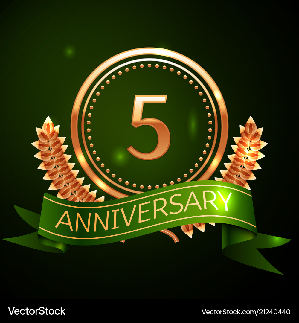 Five years anniversary celebration design Vector Image