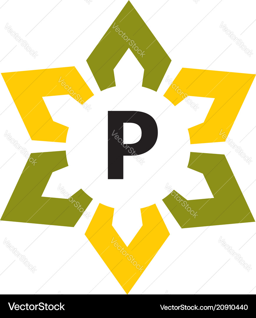 Flower infinity letter p Royalty Free Vector Image
