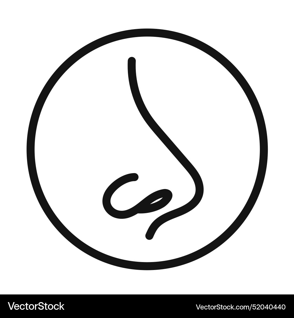 Human nose icon black and white sign Royalty Free Vector