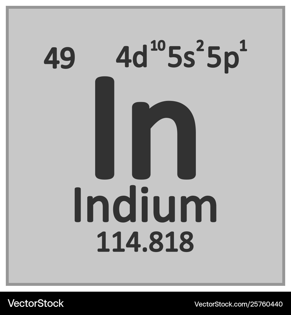 Periodic table element indium icon Royalty Free Vector Image