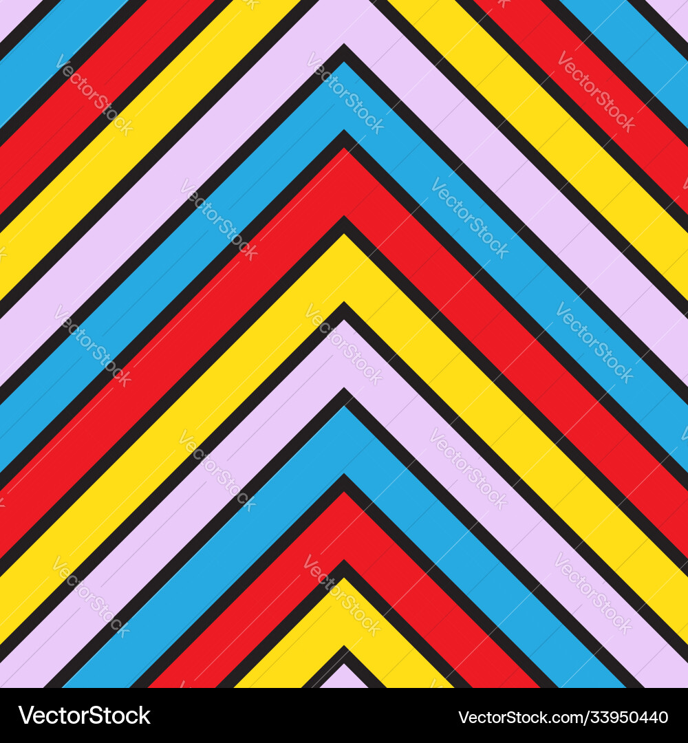 Rainbow chevron diagonal stripes seamless pattern Vector Image
