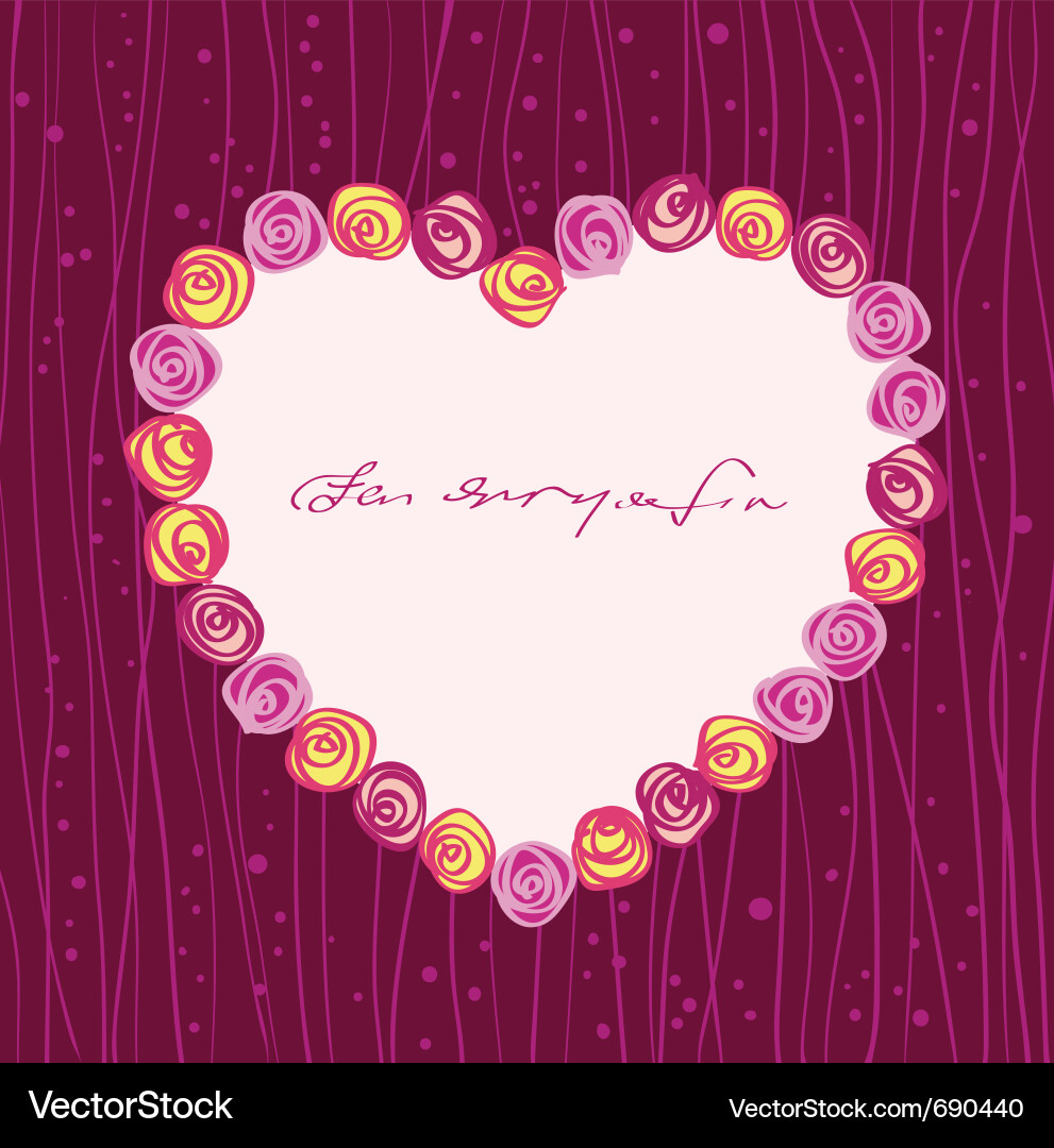 Roses Heart Frame Royalty Free Vector Image Vectorstock