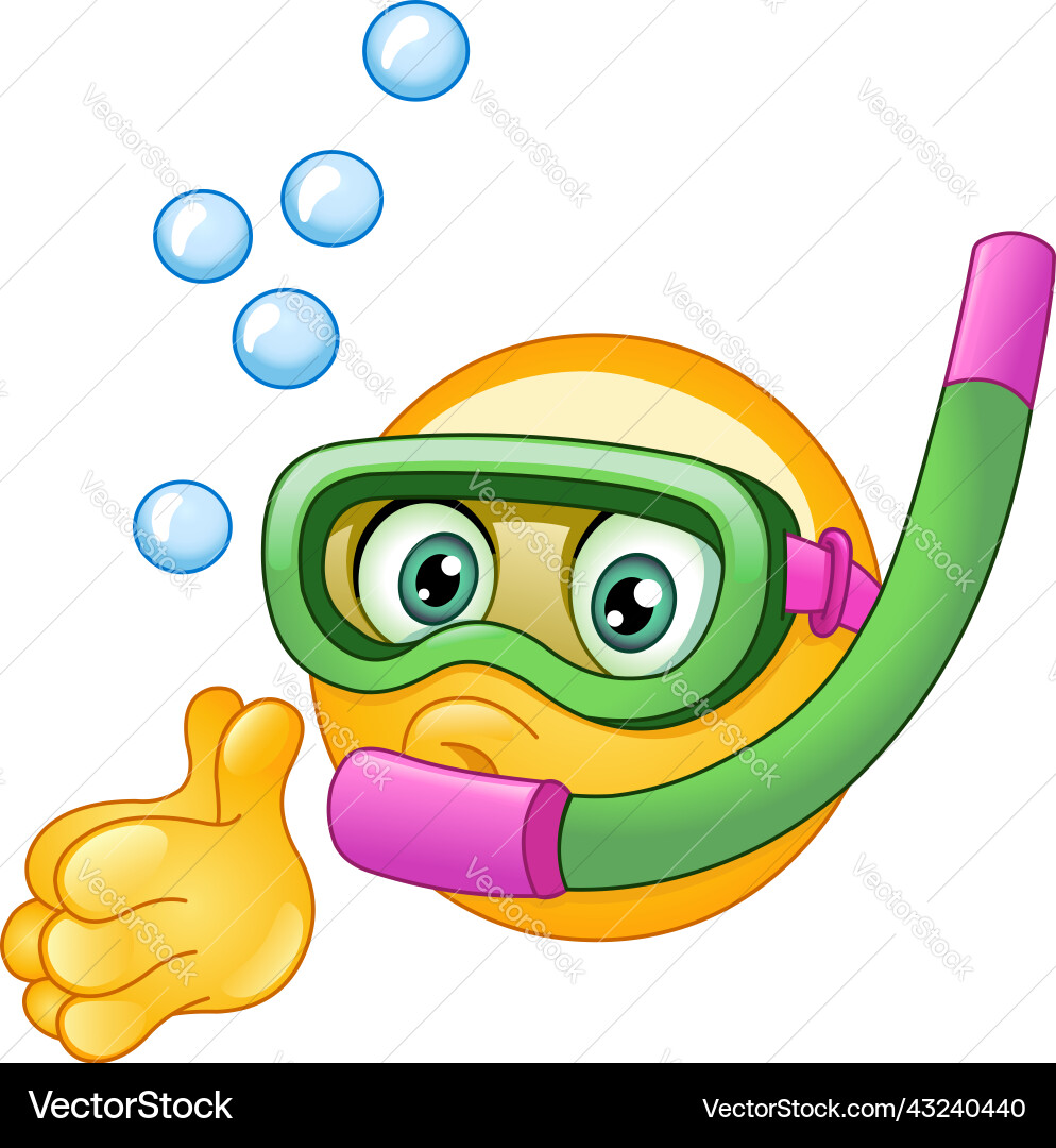 Snorkeling Emoticon Lizenzfreies Vektorbild - VectorStock