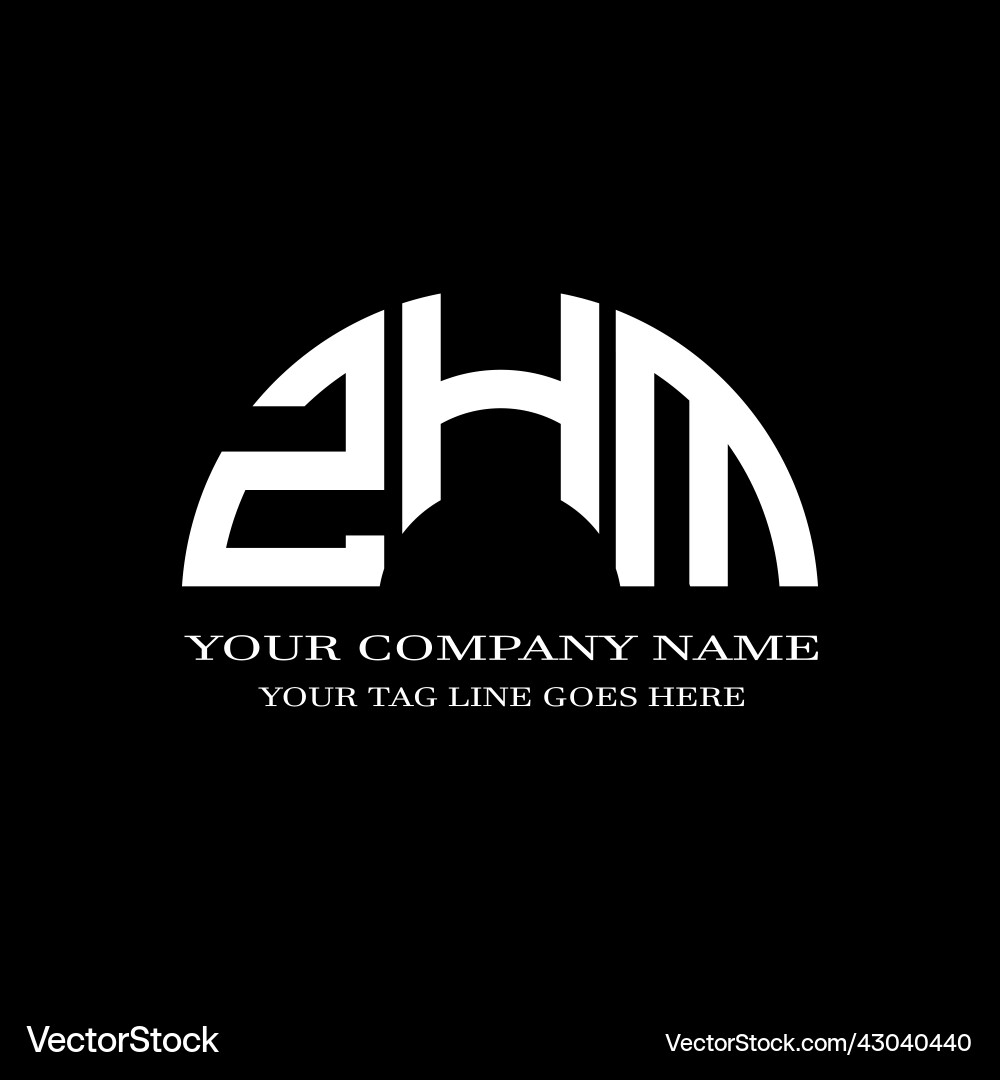 Zhm letter logo creative design with graphic Vector Image