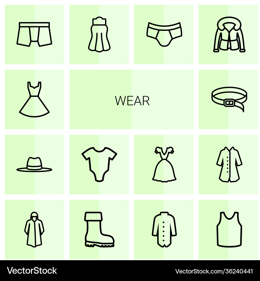 14 tragen Icons Lizenzfreies Vektorbild - VectorStock