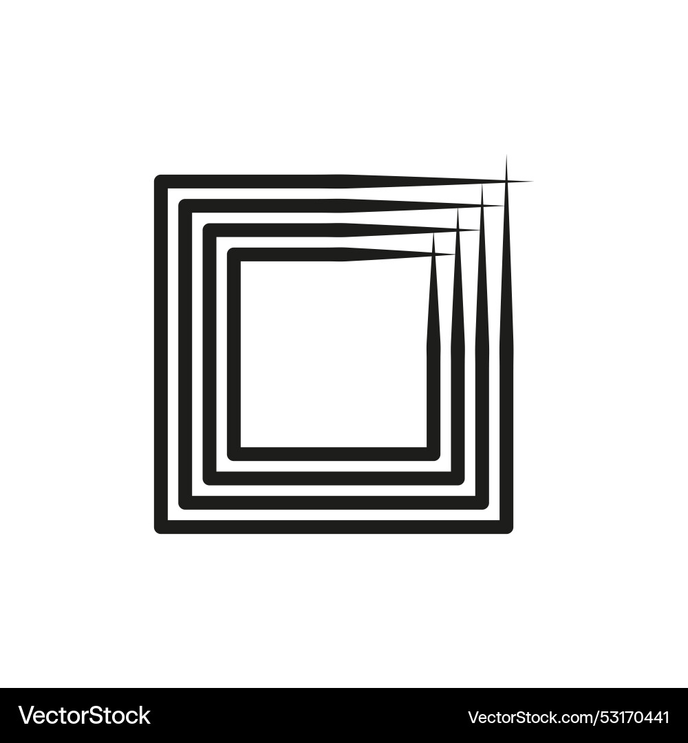 Abstract geometric squares icon concentric Vector Image