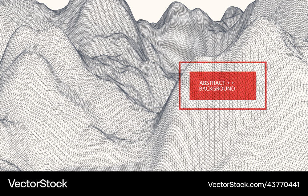 Big data abstract digital landscape wireframe Vector Image