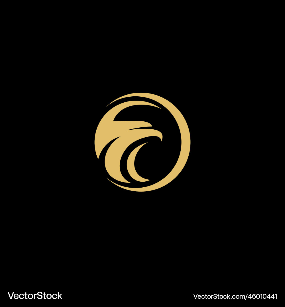 Bird falcon and circle frame logo design eagle Vector Image