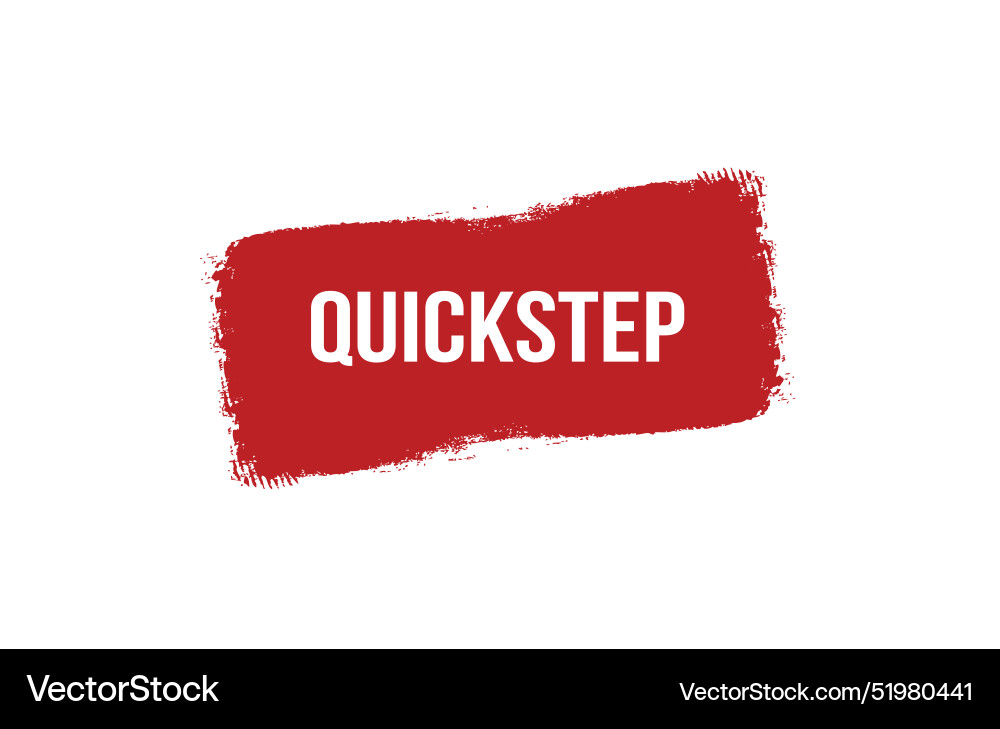 Brush style quickstep red banner design on white Vector Image