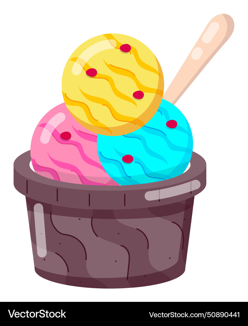 Cream desserts flat style stickers Royalty Free Vector Image