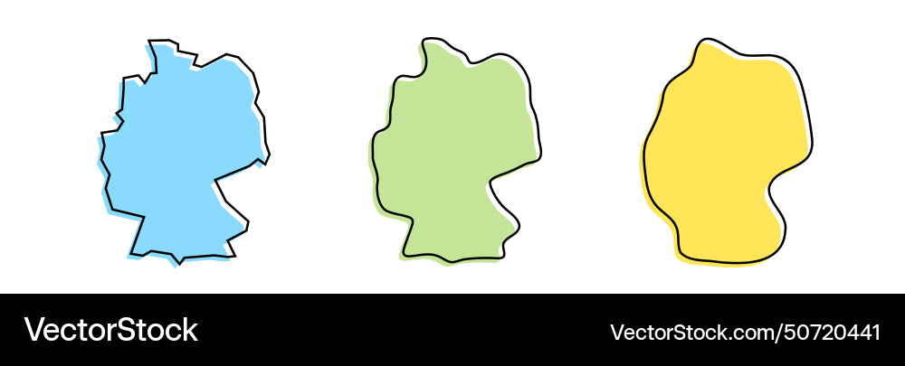 Germany country map in three levels Royalty Free Vector