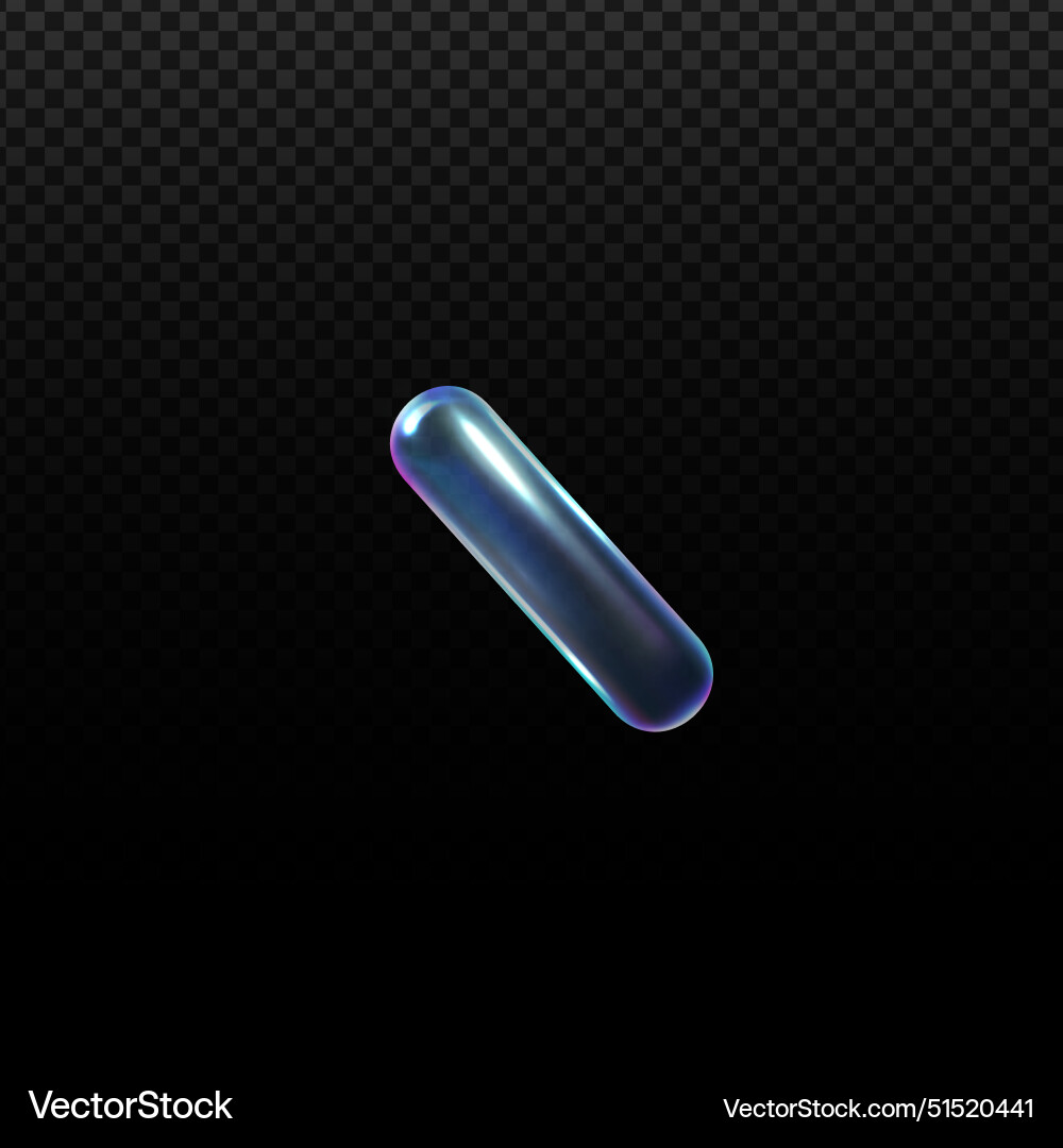 Glass capsule 3d icon shape Royalty Free Vector Image