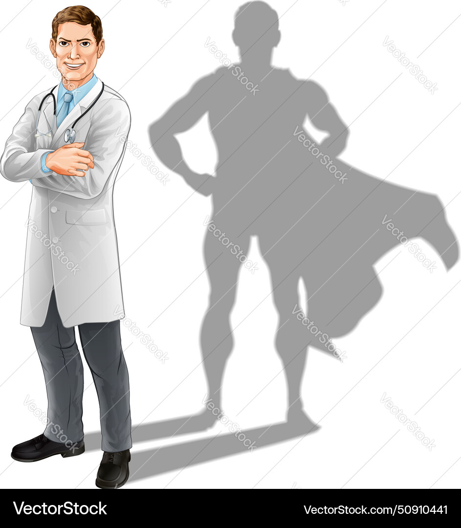 Hero doctor Royalty Free Vector Image - VectorStock