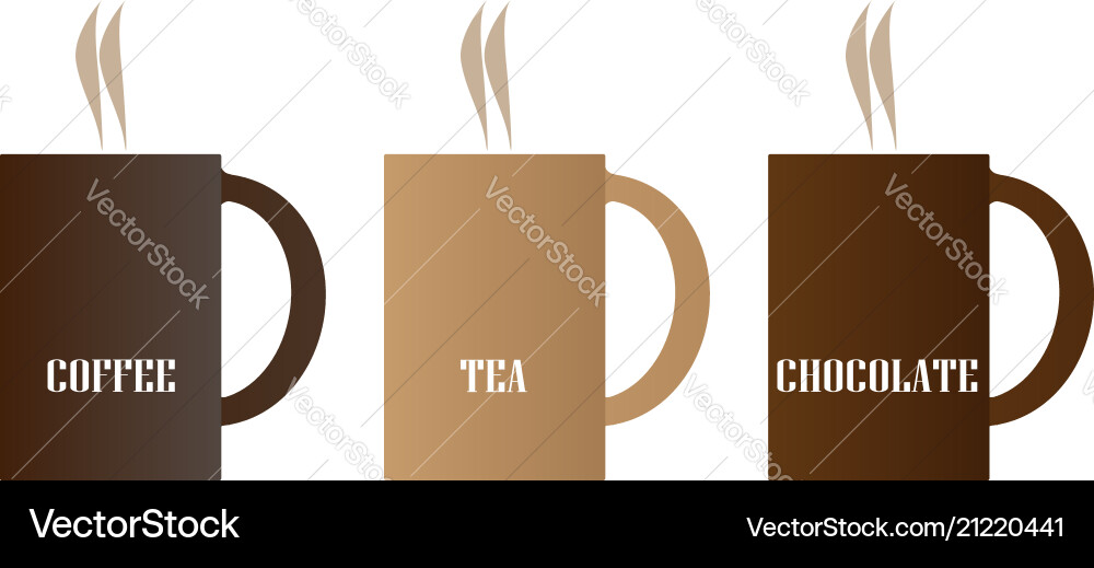 Hot drink mugs Royalty Free Vector Image - VectorStock