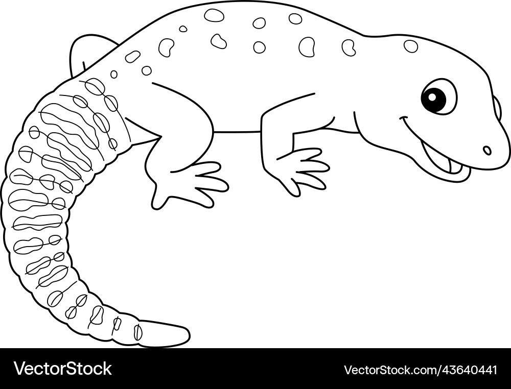 Leopard gecko animal isolated coloring page Vector Image