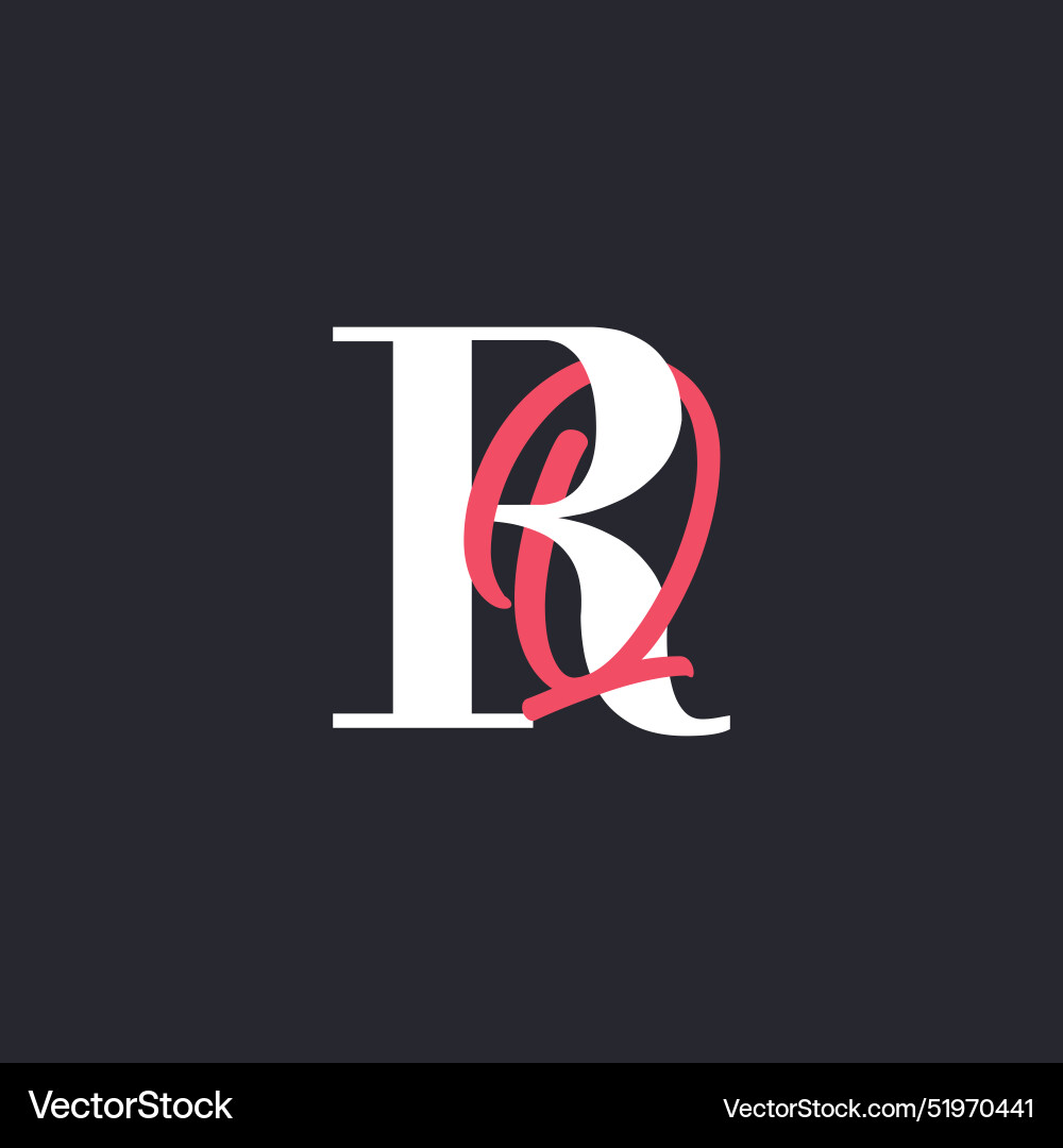 Letter rq logo perfectly blended initials Vector Image
