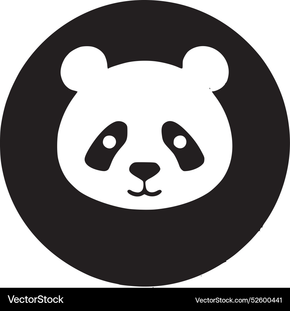 Panda - black and white isolated icon Royalty Free Vector