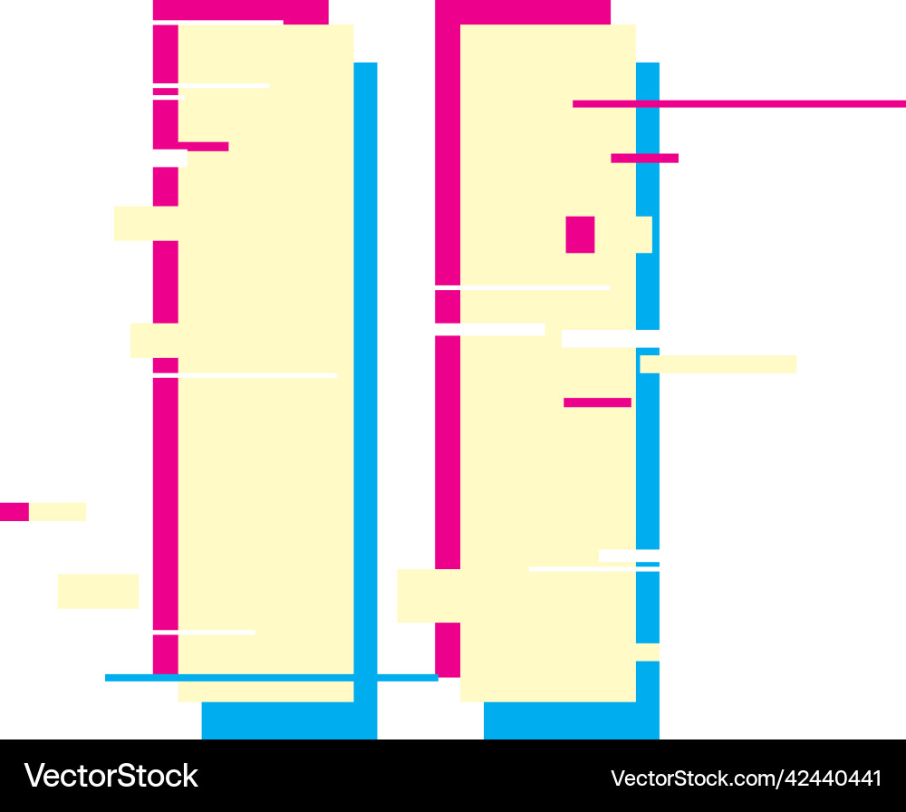 Pause button with glitch effect Royalty Free Vector Image
