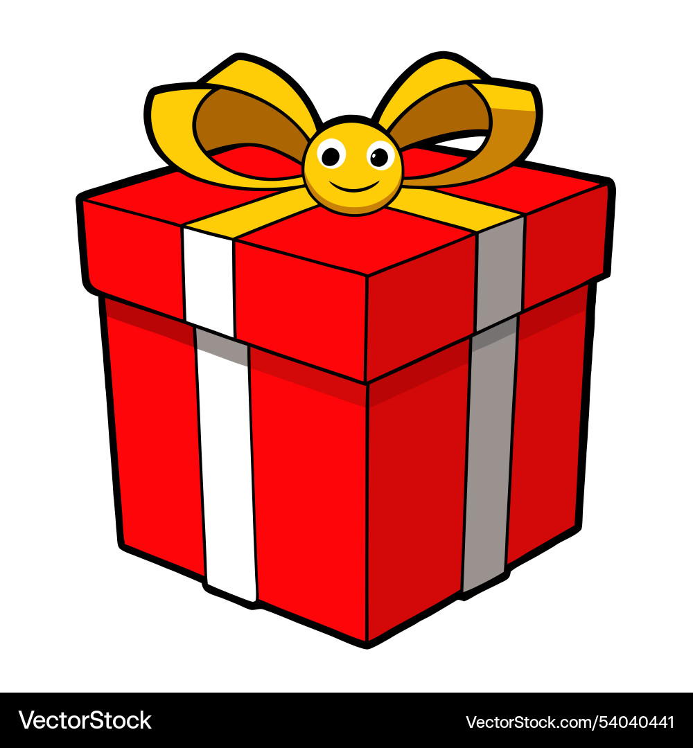 Red gift box isolated on transparent background Vector Image
