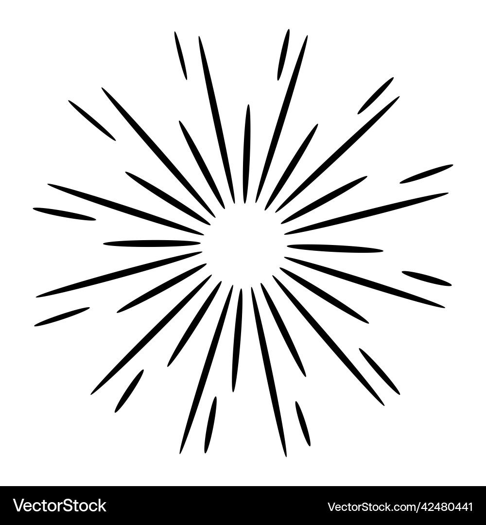 Starburst sunburst hand drawn design element Vector Image