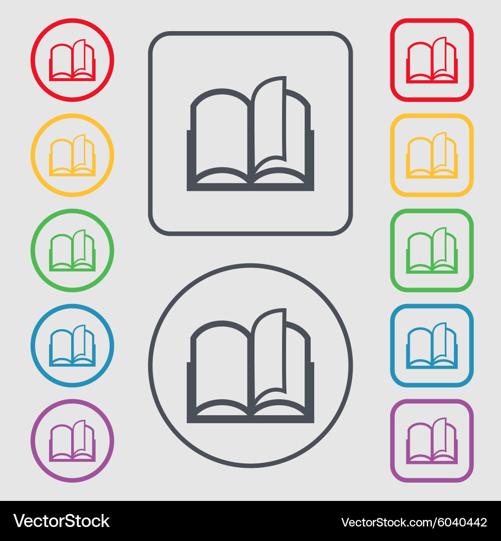 Book sign icon open symbol symbols Royalty Free Vector Image