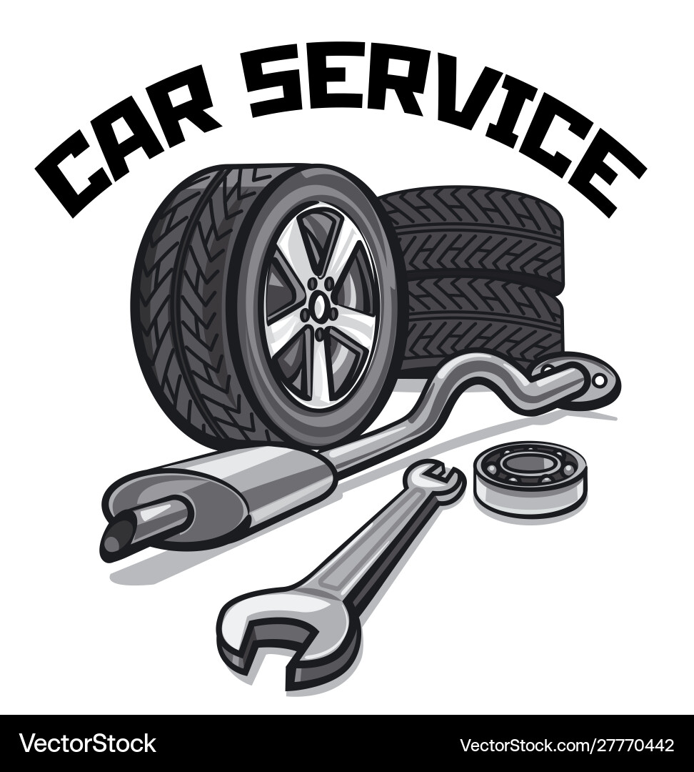 Car service signboard Royalty Free Vector Image