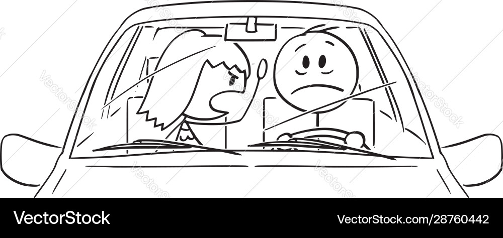 Cartoon unhappy or stressed man driver Royalty Free Vector
