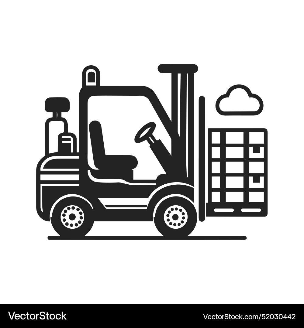 Contemporary forklift flat style graphic Vector Image