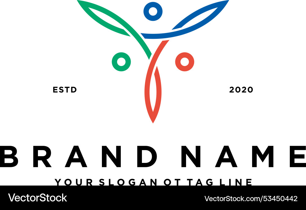 Creative people team logo design Royalty Free Vector Image