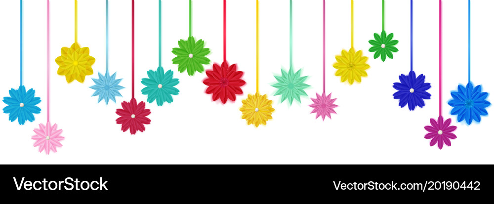 Hanging paper flowers Royalty Free Vector Image