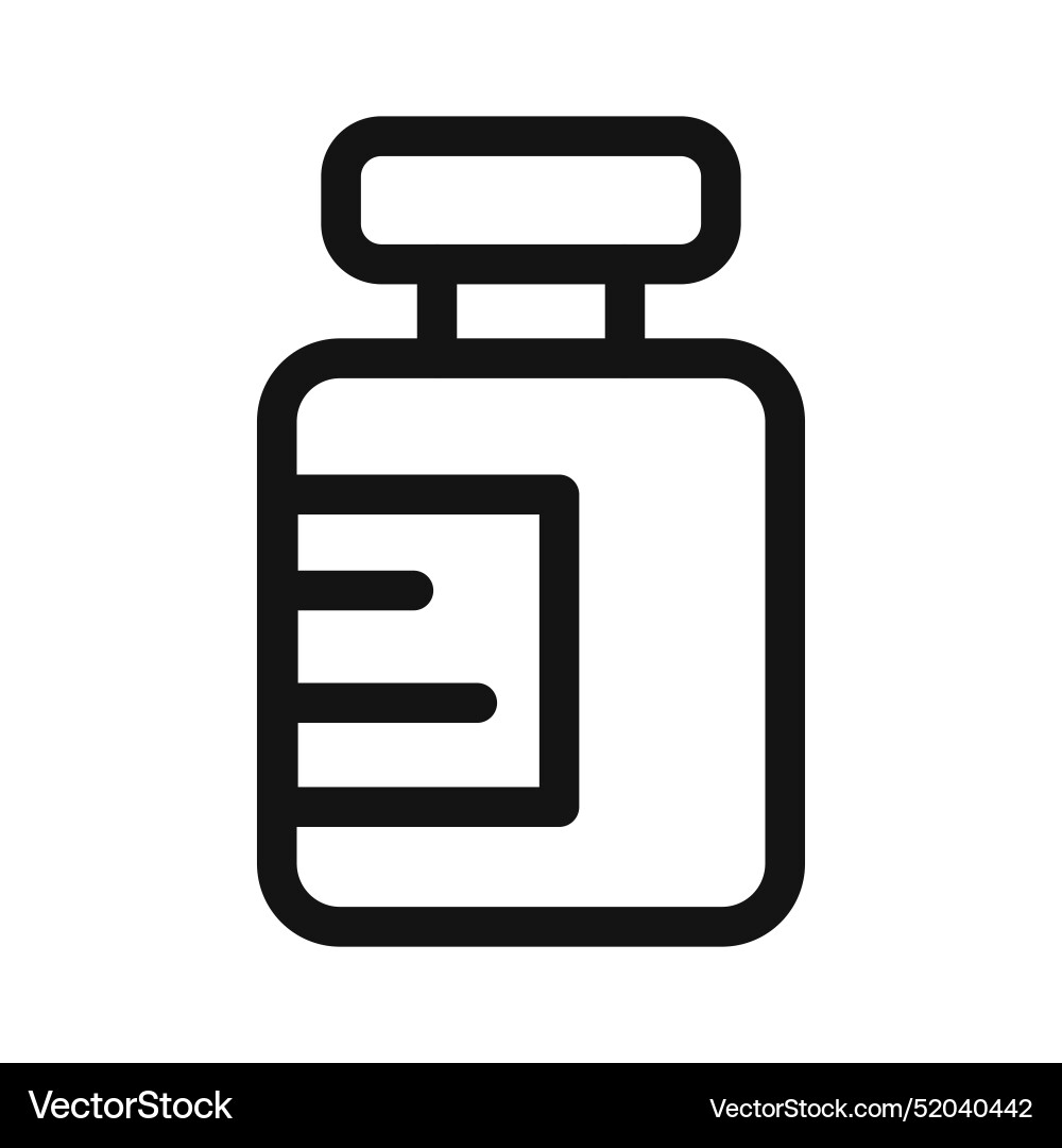 Injection vial icon black and white sign Vector Image