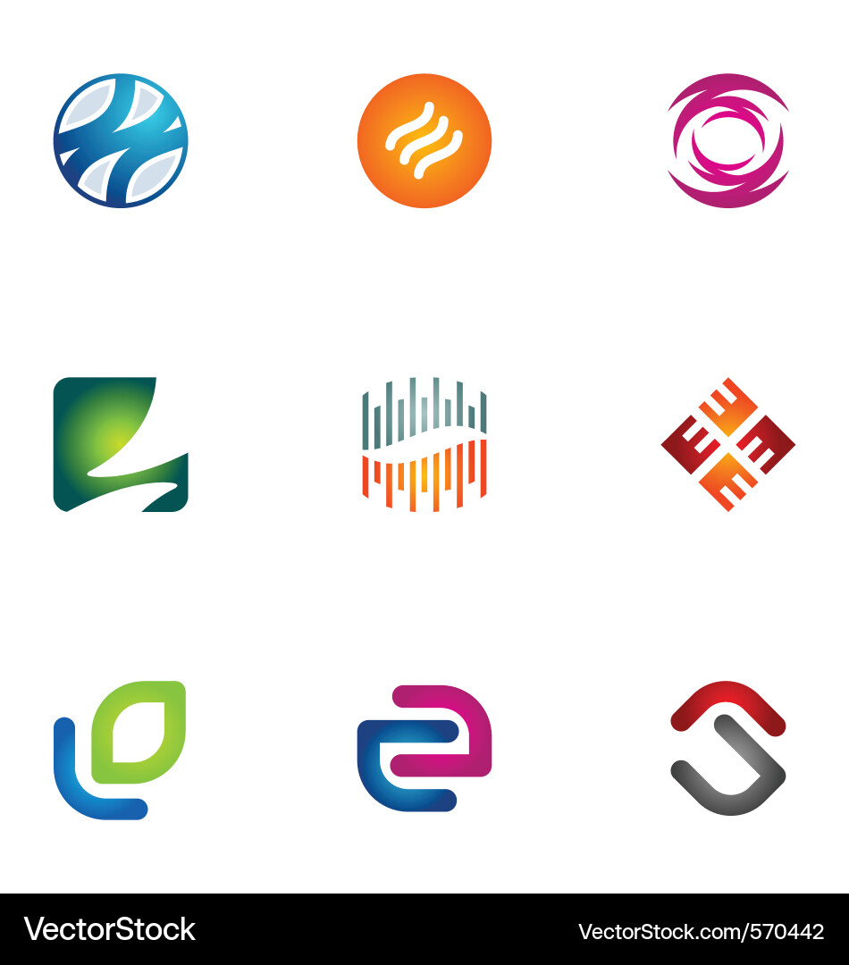 Logo design elements set 76 Royalty Free Vector Image