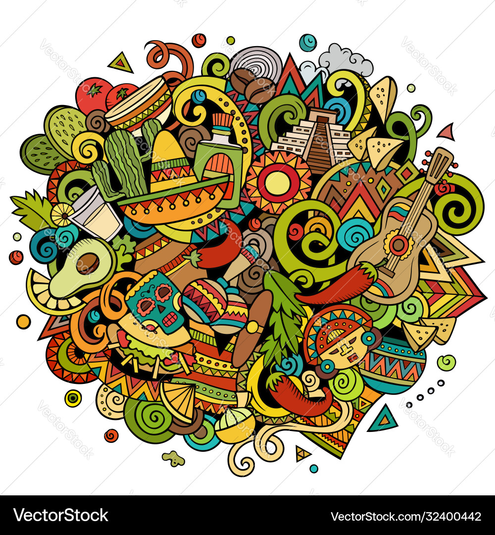 Mexican Doodles - Aztec & Folk Art Royalty Free Vector
