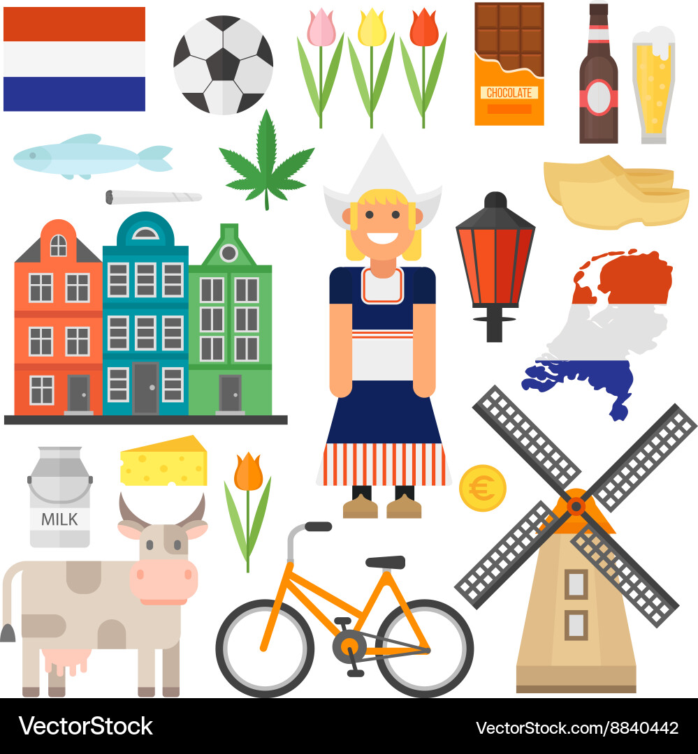Netherlands set Royalty Free Vector Image - VectorStock