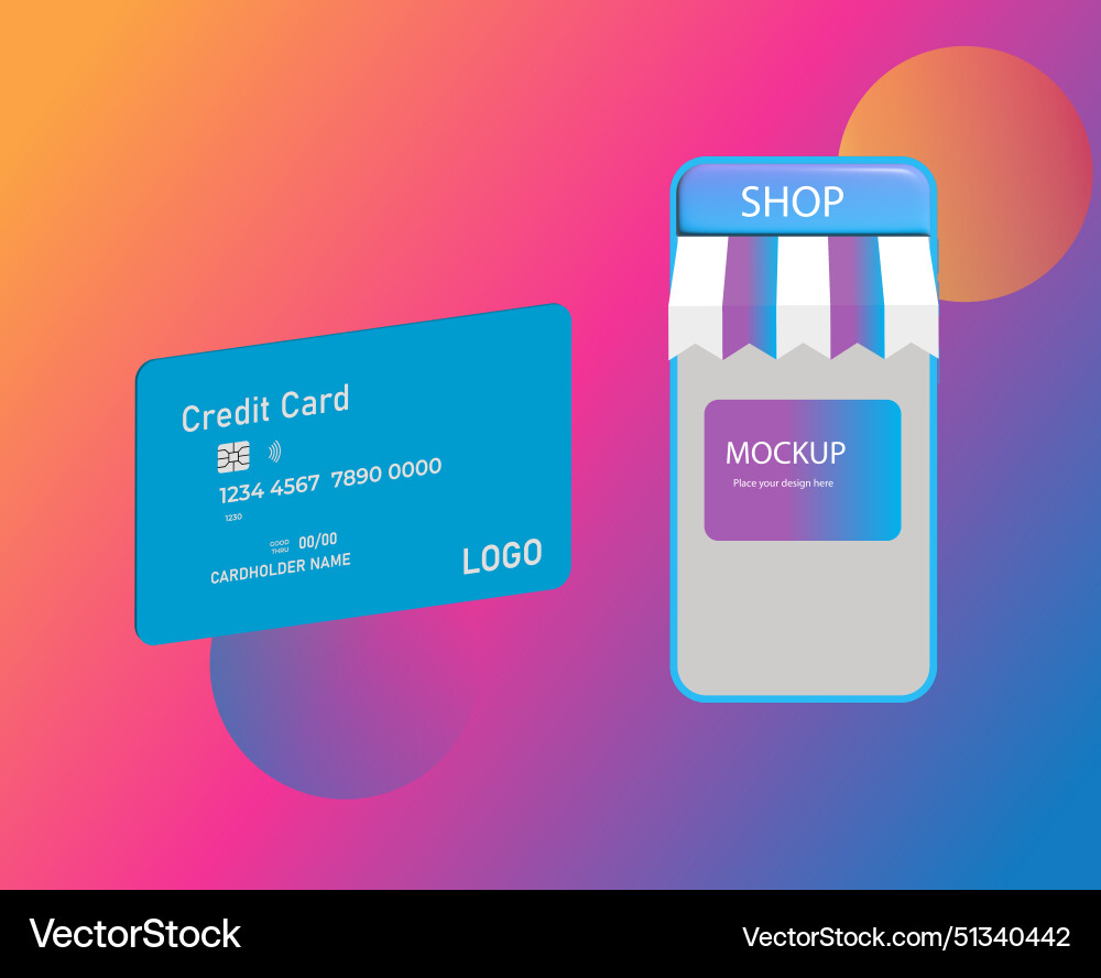 Online shopping with mobile and payment Royalty Free Vector