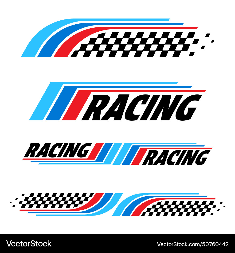 Racing Checkered Labels - Speed & Competition Vector Image