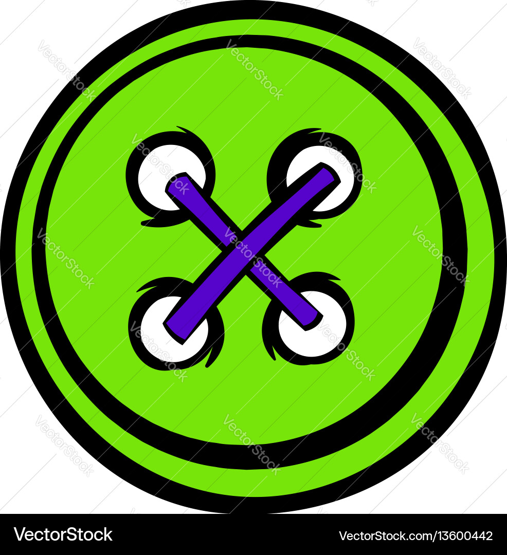 Sewing button icon cartoon Royalty Free Vector Image