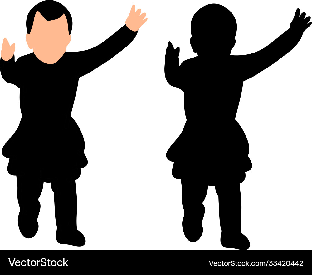 Silhouette a child under one year Royalty Free Vector Image