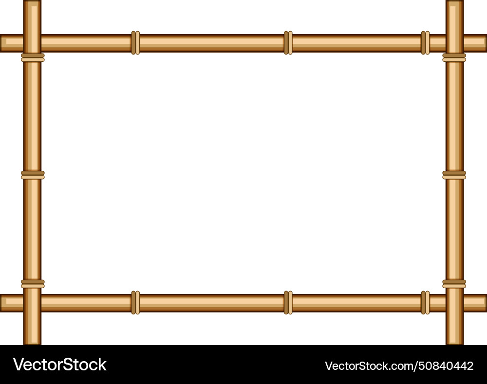 Stick bamboo frame cartoon Royalty Free Vector Image