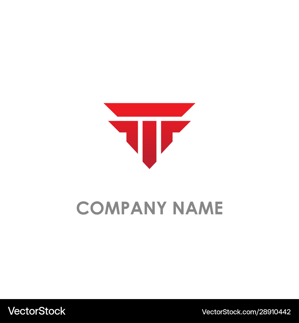 T initial shape building logo Royalty Free Vector Image