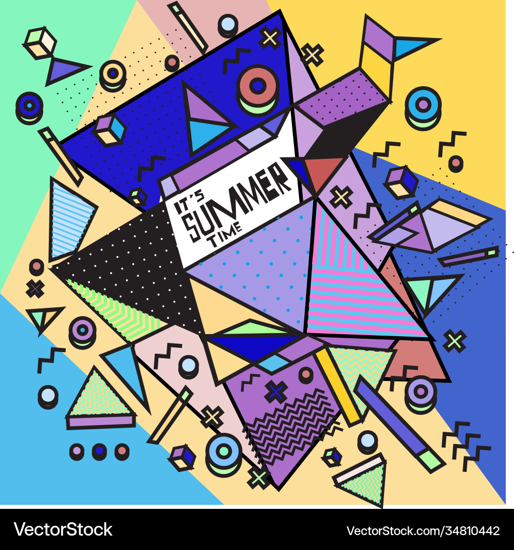 Triangle geometric forms for summer events Vector Image