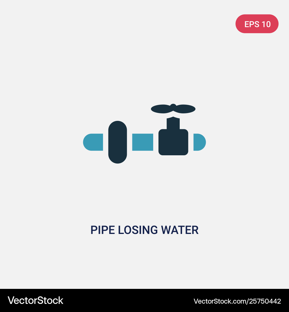 Two color pipe losing water icon from tools Vector Image