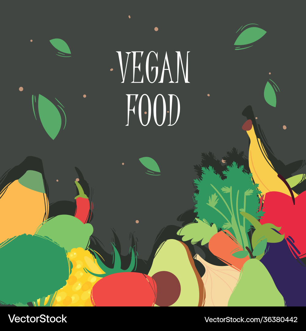 Vegan food icon set design Royalty Free Vector Image