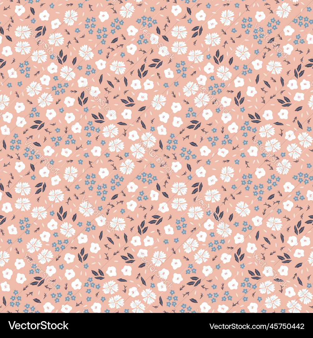 Vintage Pink Floral Ditsy Pattern Royalty Free Vector Image