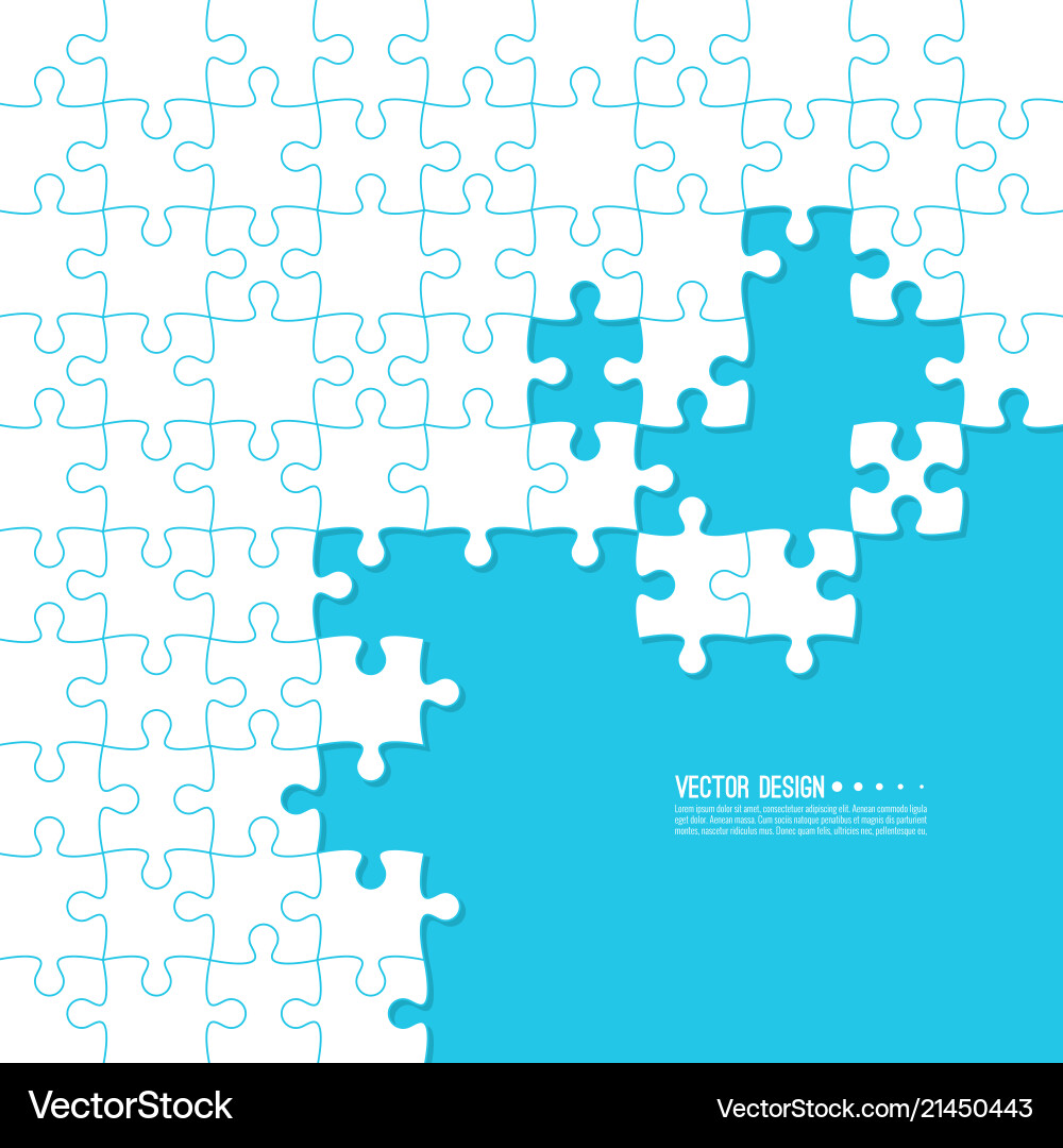 Abstract color background made of jigsaw Vector Image