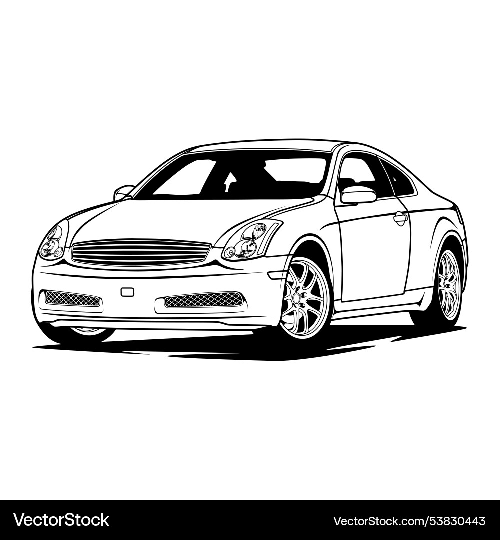 Black and white car g35 coupe Royalty Free Vector Image